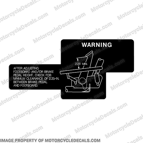 Harley Davidson Brake Adjusting Label Decal