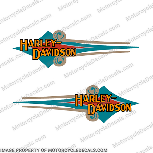 Harley-Davidson Heritage Softail FLSTC Fuel Tank Decals (Set of 2) Teal ...